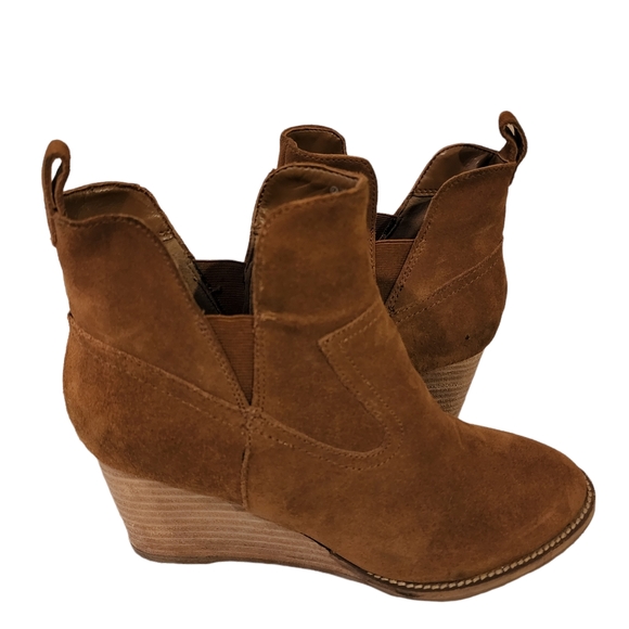 Blondo | Shoes | Blondo Womens Brown Suede Leather Waterproof Wedge ...